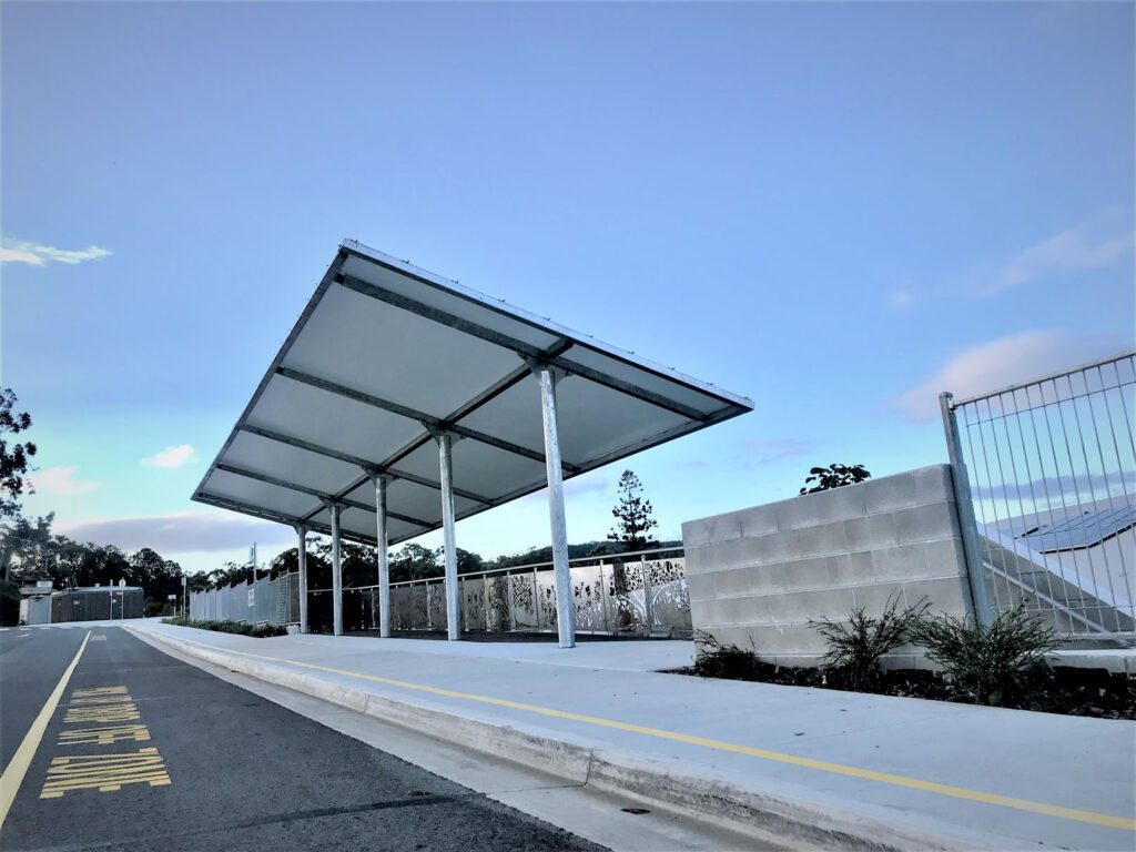 Silkwood School Bus Shelter - Vector Shade Structures